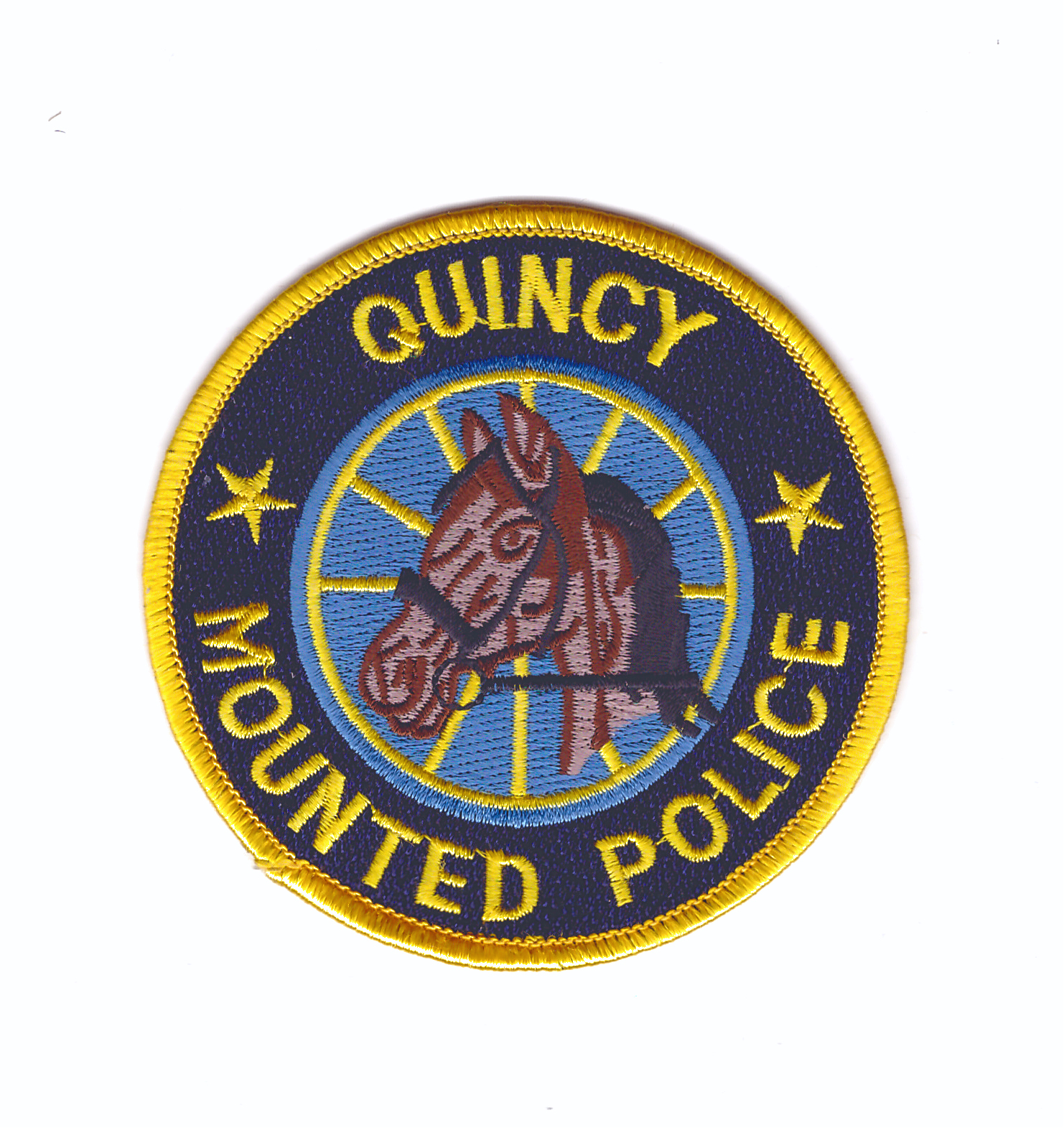 Quincy Mounted Police Patch Aufbügler Aufnäher US Polizei